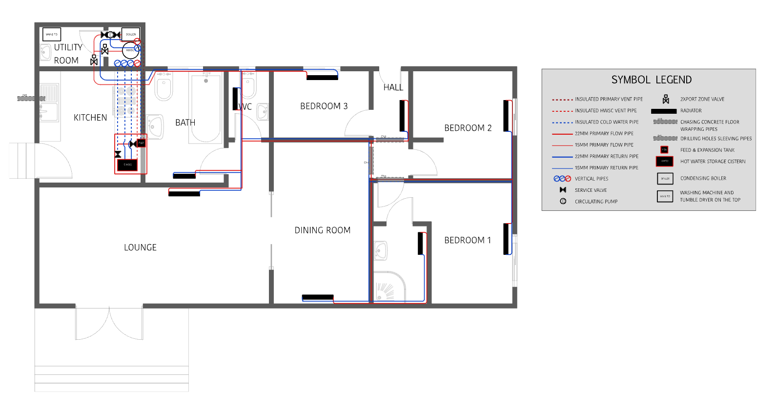 Residential Plumbing Layout Plan